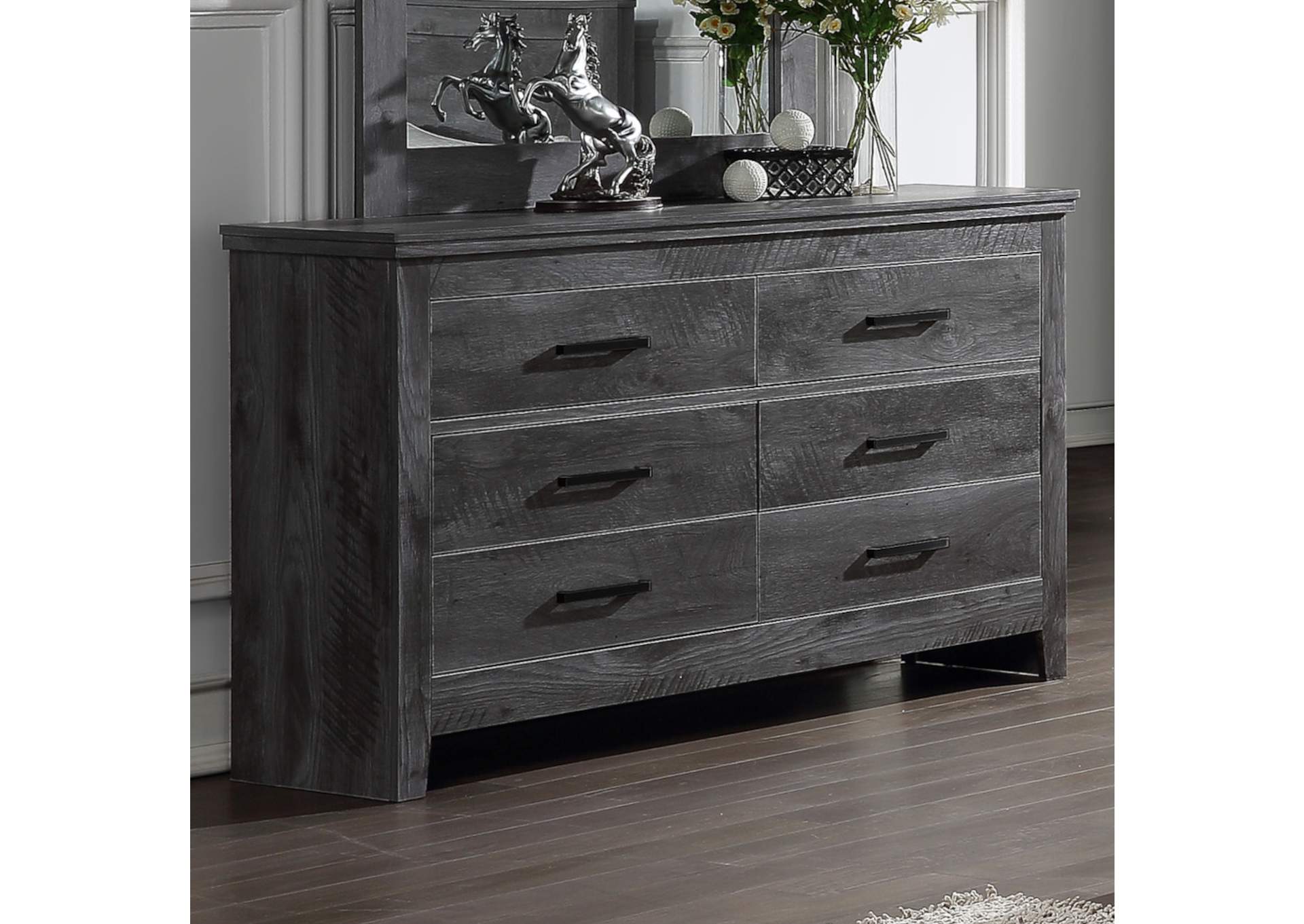 Vidalia Dresser 27325 Rustic Wood Solid Pine Veneer Melamine Paper Mdf Pb Rustic Gray Oak