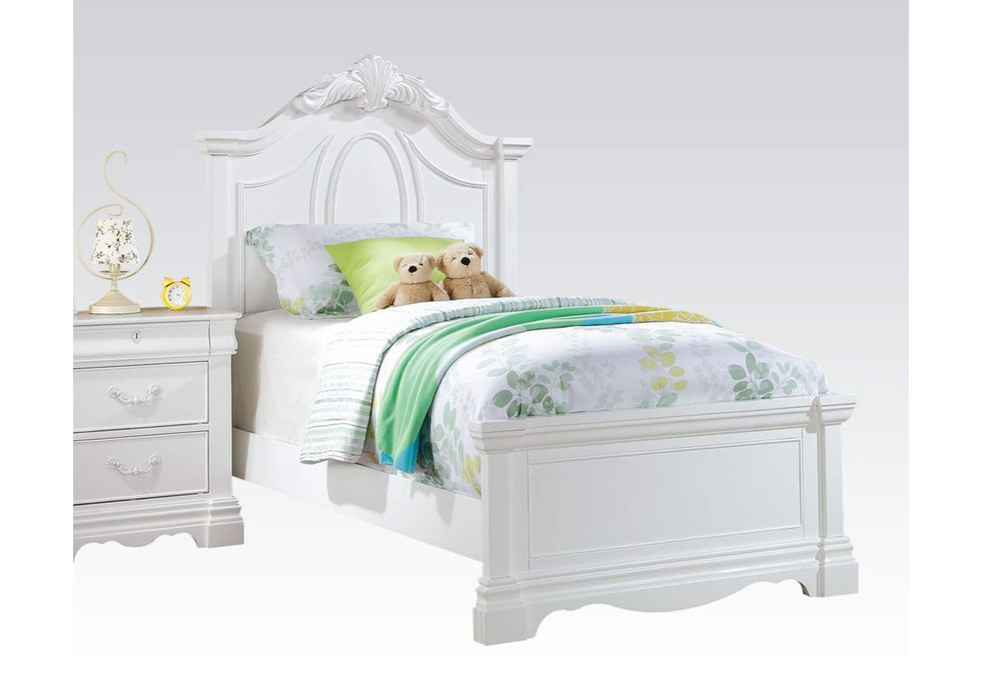 Estrella Full Bed, White - 1 Set in 3 Cartons
