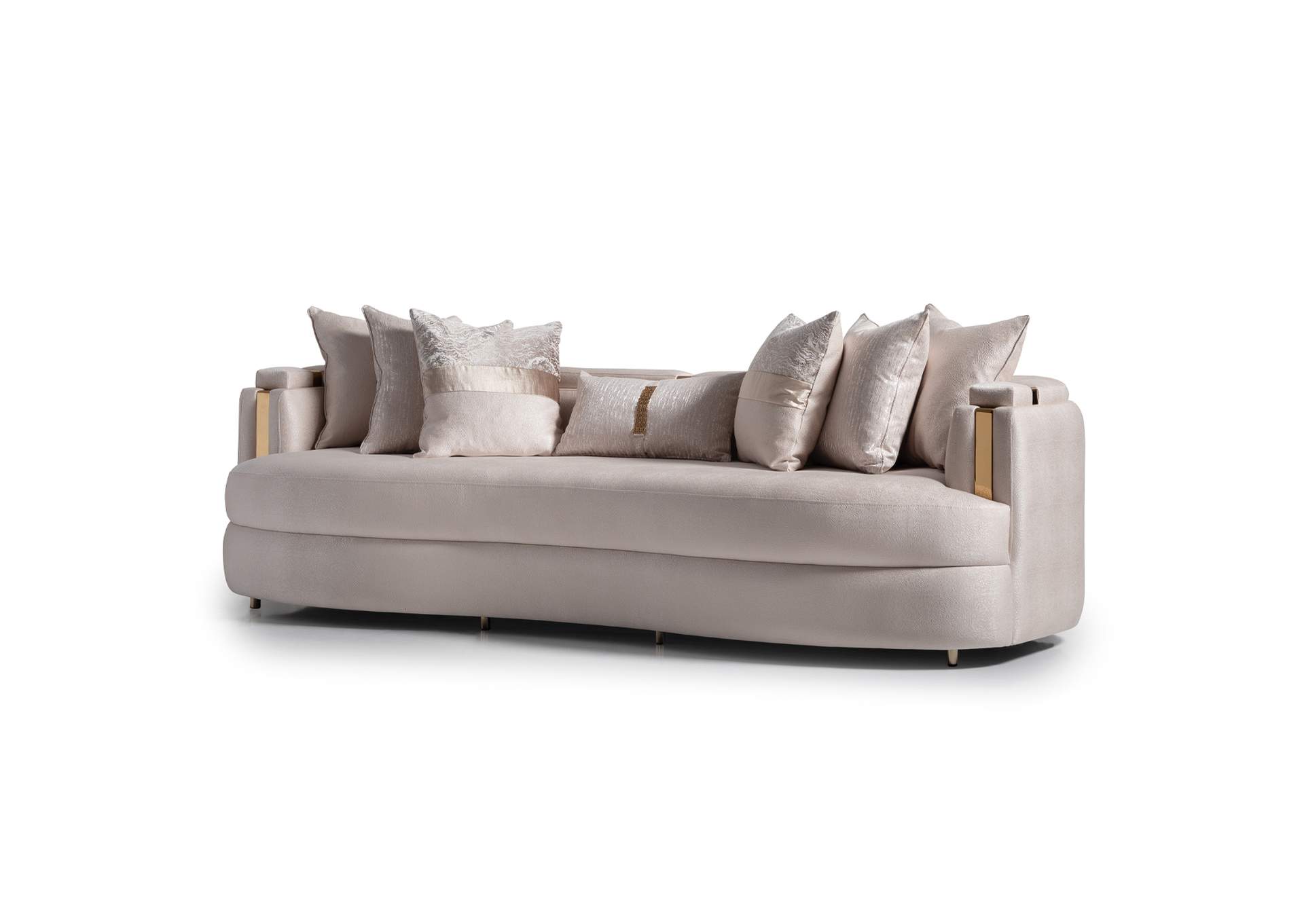 Carmela Mansion Sofa - Almond and Gold