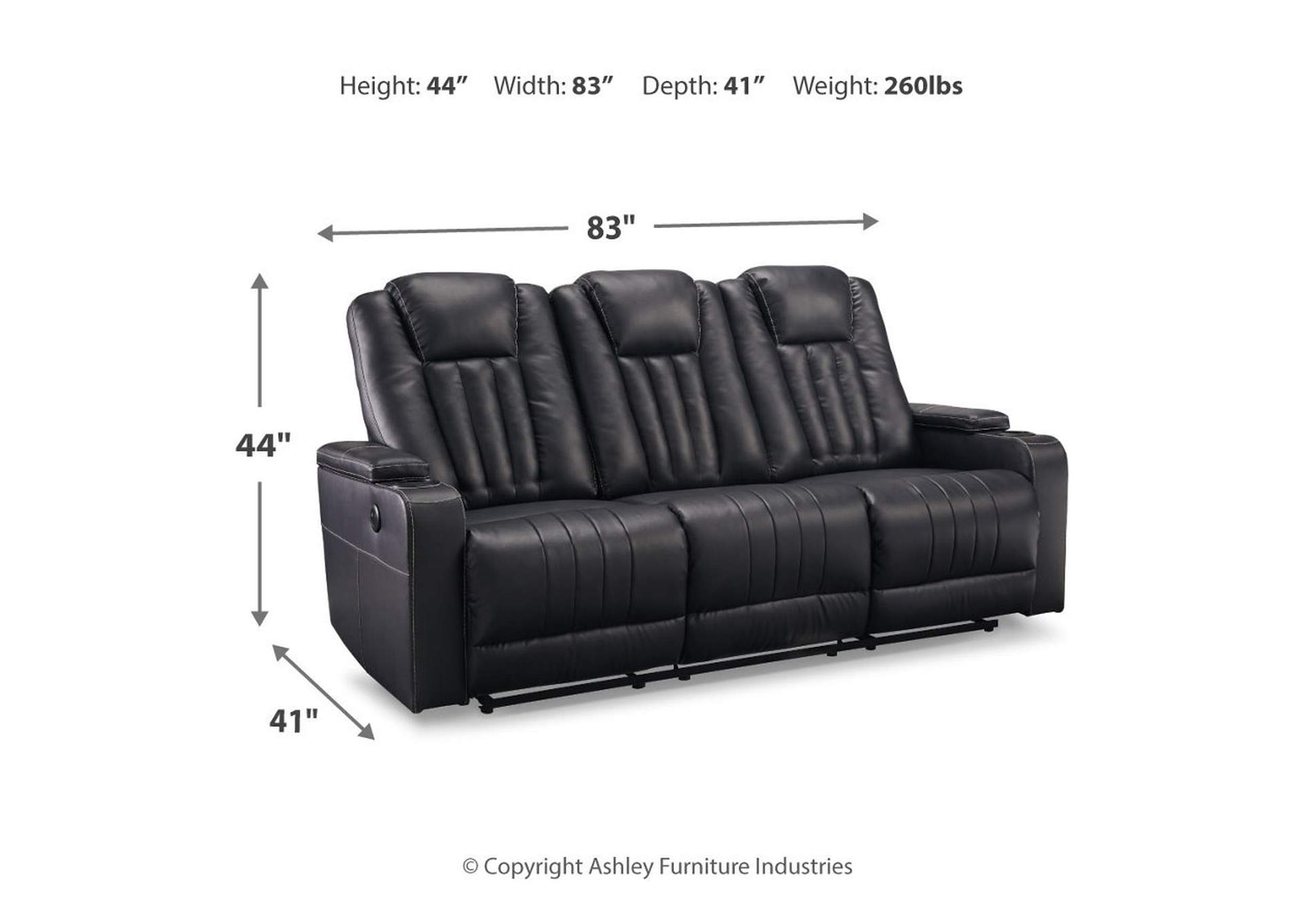 Center Point Reclining Sofa with Drop Down Table