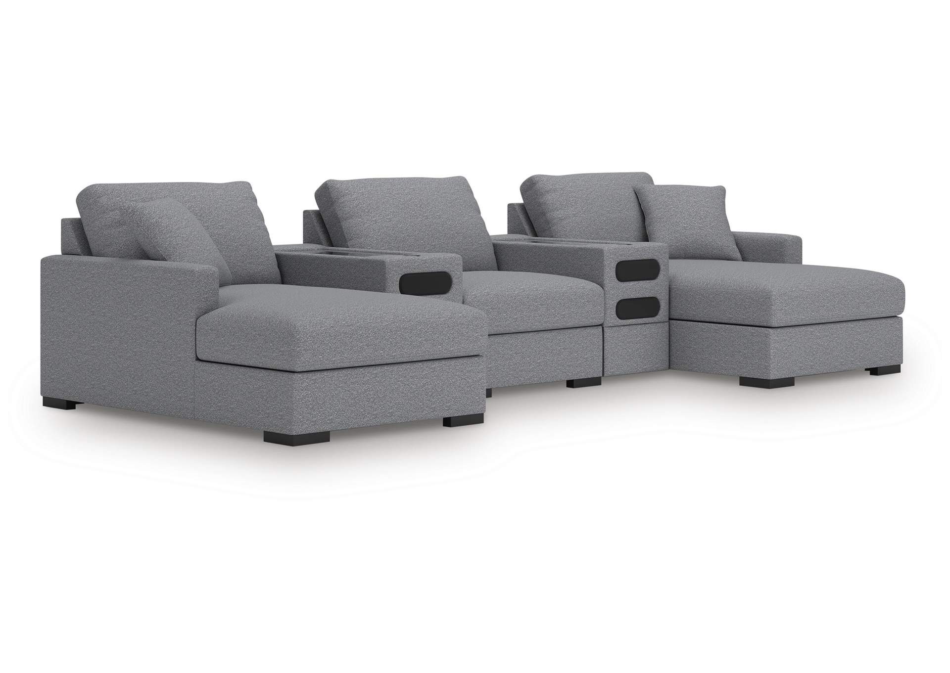 Omaha by Ashley 5-Piece Sectional with Audio System and Chaise