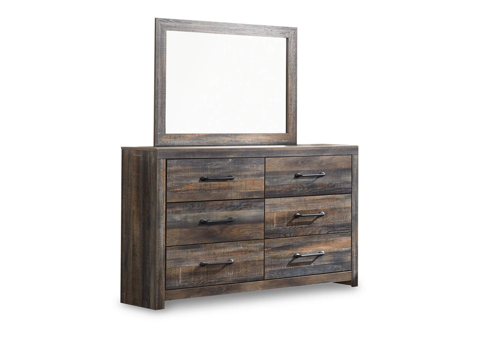 Drystan King Bookcase Bed with 4 Storage Drawers with Mirrored Dresser