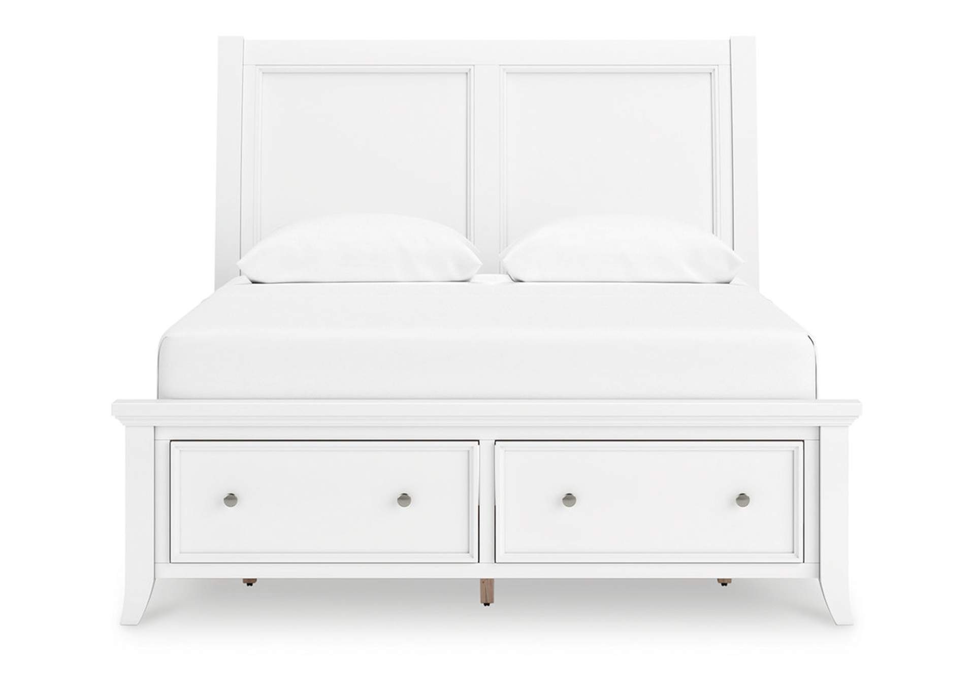 Trulani Queen Sleigh Storage Bed with Mirrored Dresser