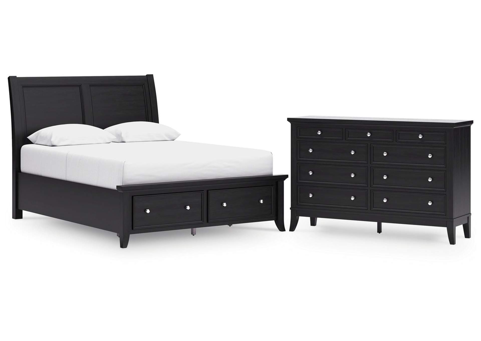 Bambori Queen Sleigh Storage Bed with Dresser