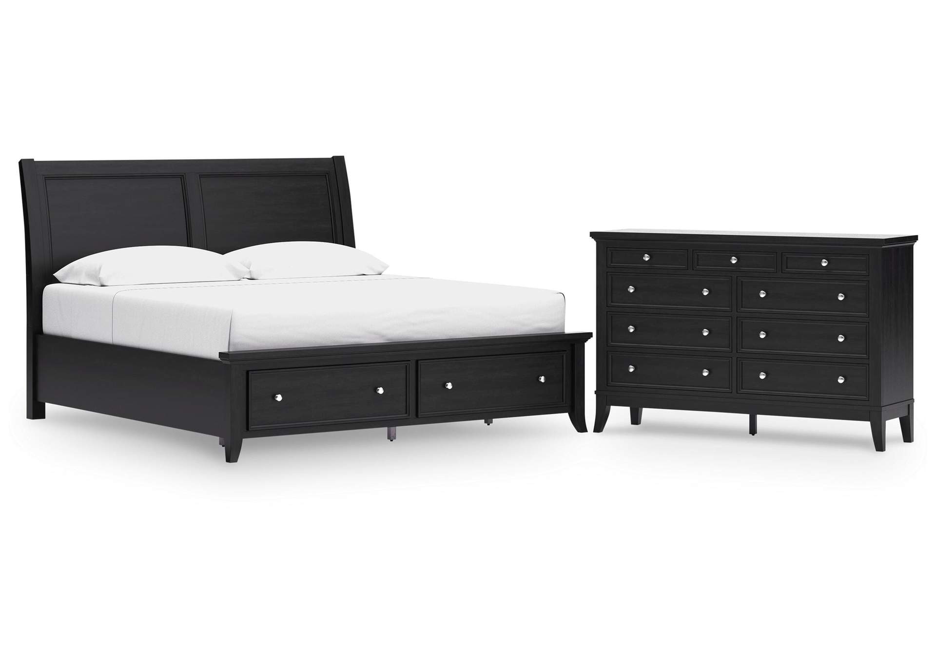 Bambori King Sleigh Storage Bed with Dresser