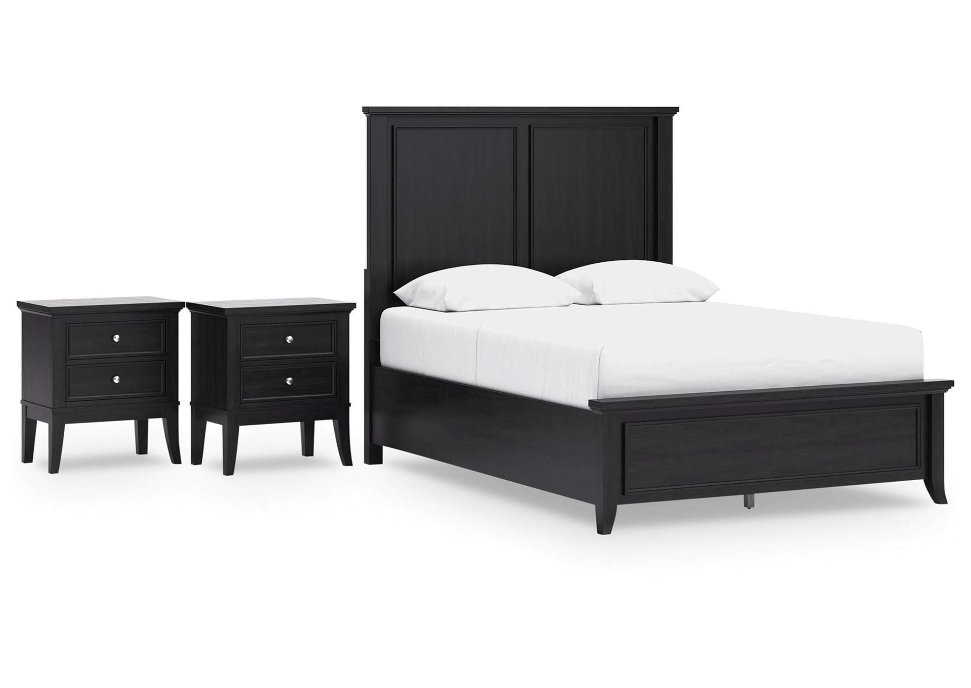 Bambori Queen Panel Bed with 2 Nightstands