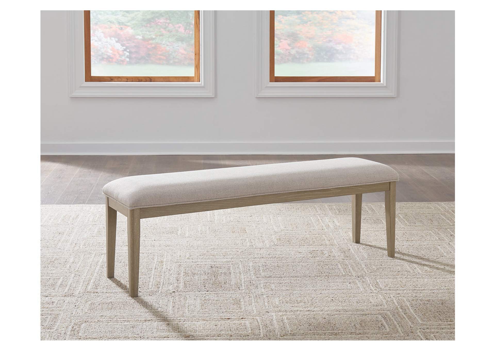 Vallardia Dining Table and 6 Chairs and Bench with Storage