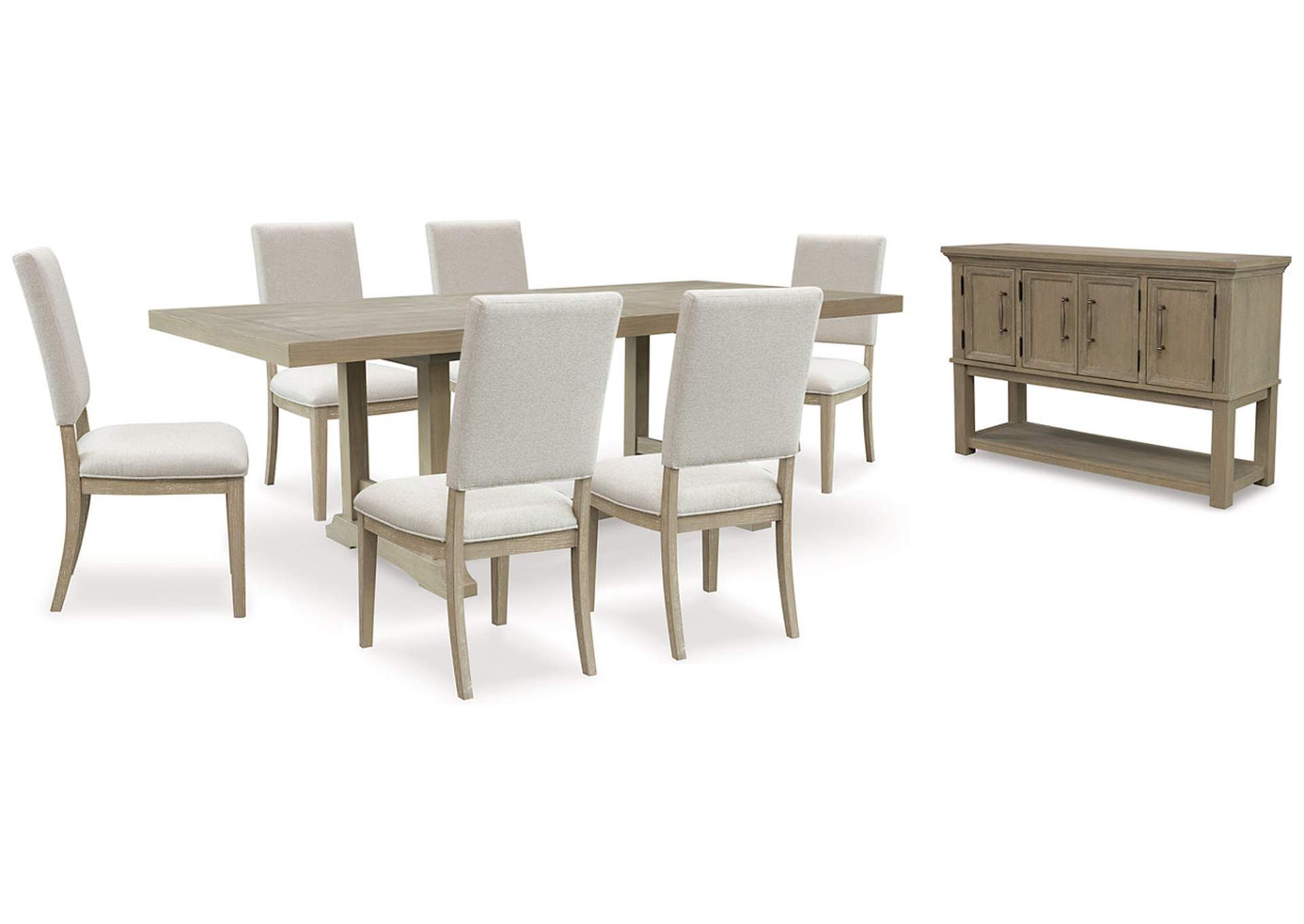 Vallardia Dining Table and 6 Chairs with Storage