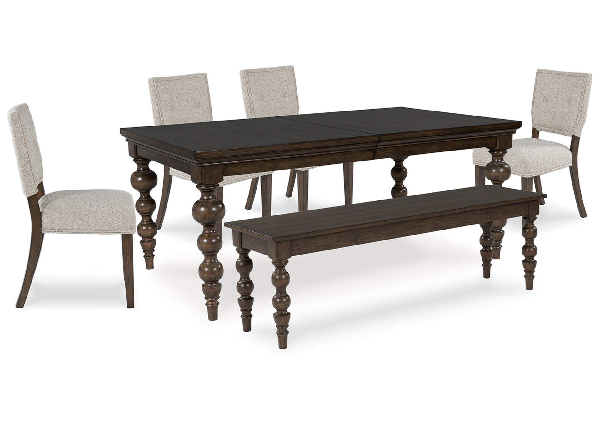 Veramond Dining Table and 4 Chairs and Bench