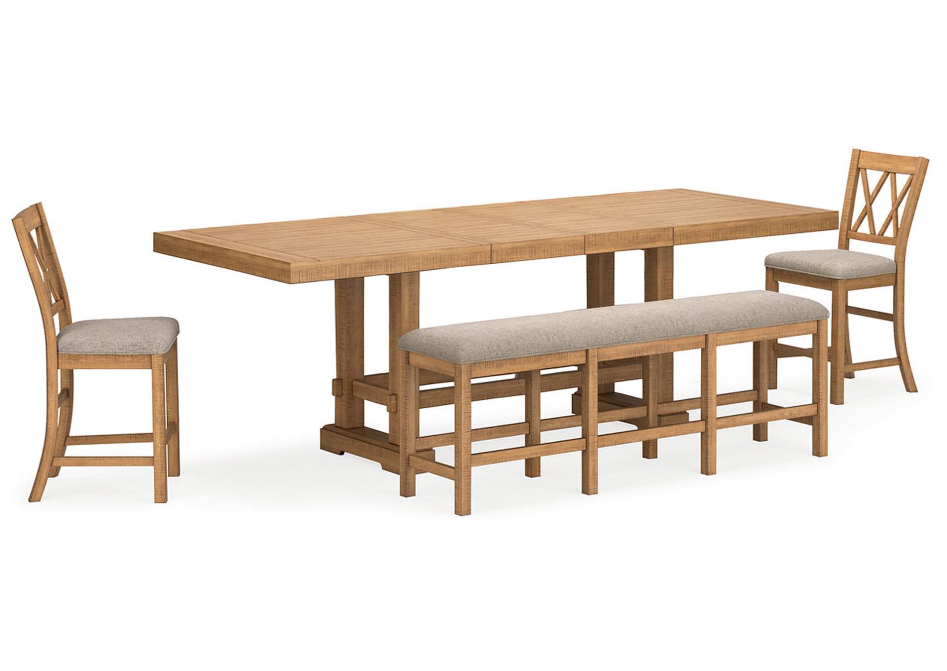 Havonplane Counter Height Dining Table and 4 Chair and Bench
