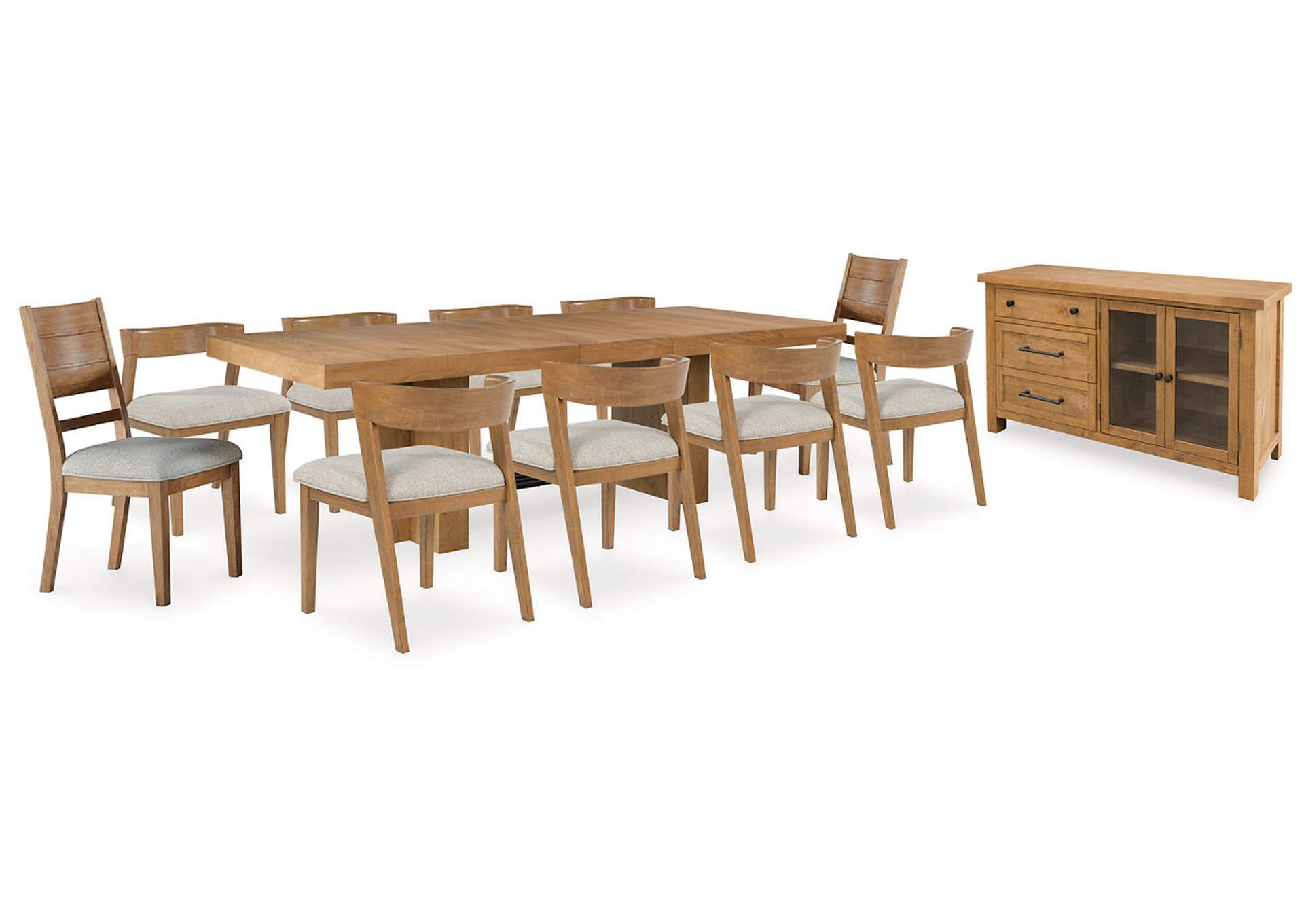 Kristiland Dining Table and 10 Chairs with Storage
