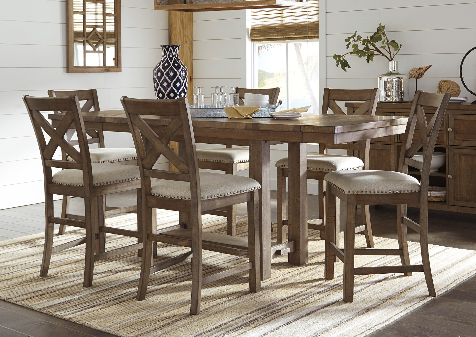 Juego comedor alto Moriville (7 piezas) Ashley D631-32D1243_2 image 2