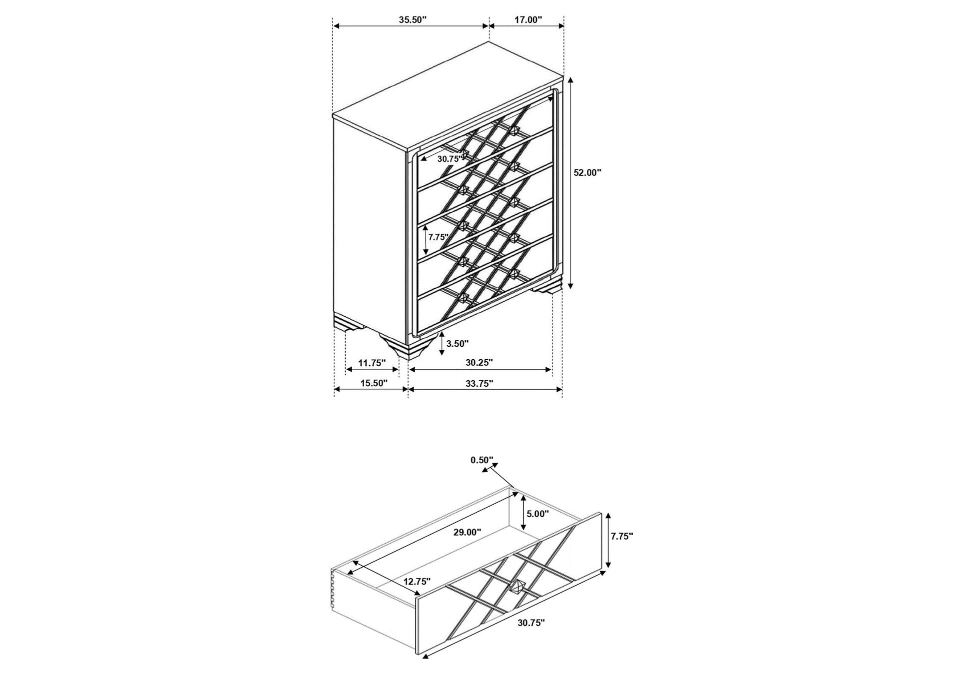 Penelope 5-piece California King Bedroom Set Midnight Star and Black