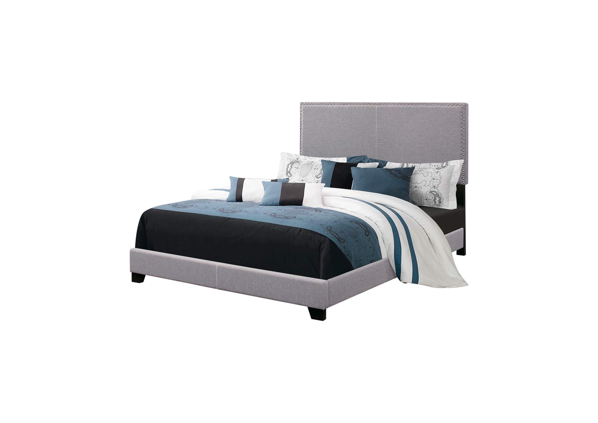 Boyd Upholstered Twin Panel Bed Grey