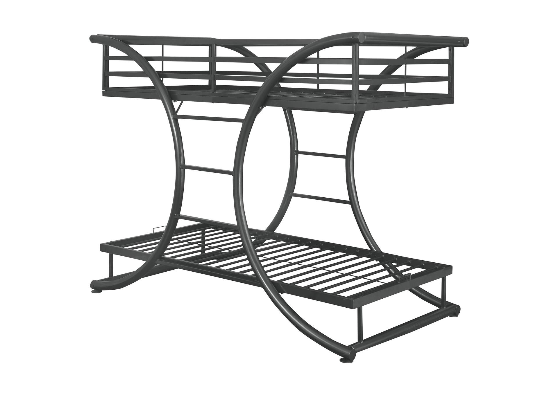 Stephan Metal Twin Over Twin Bunk Bed Gunmetal