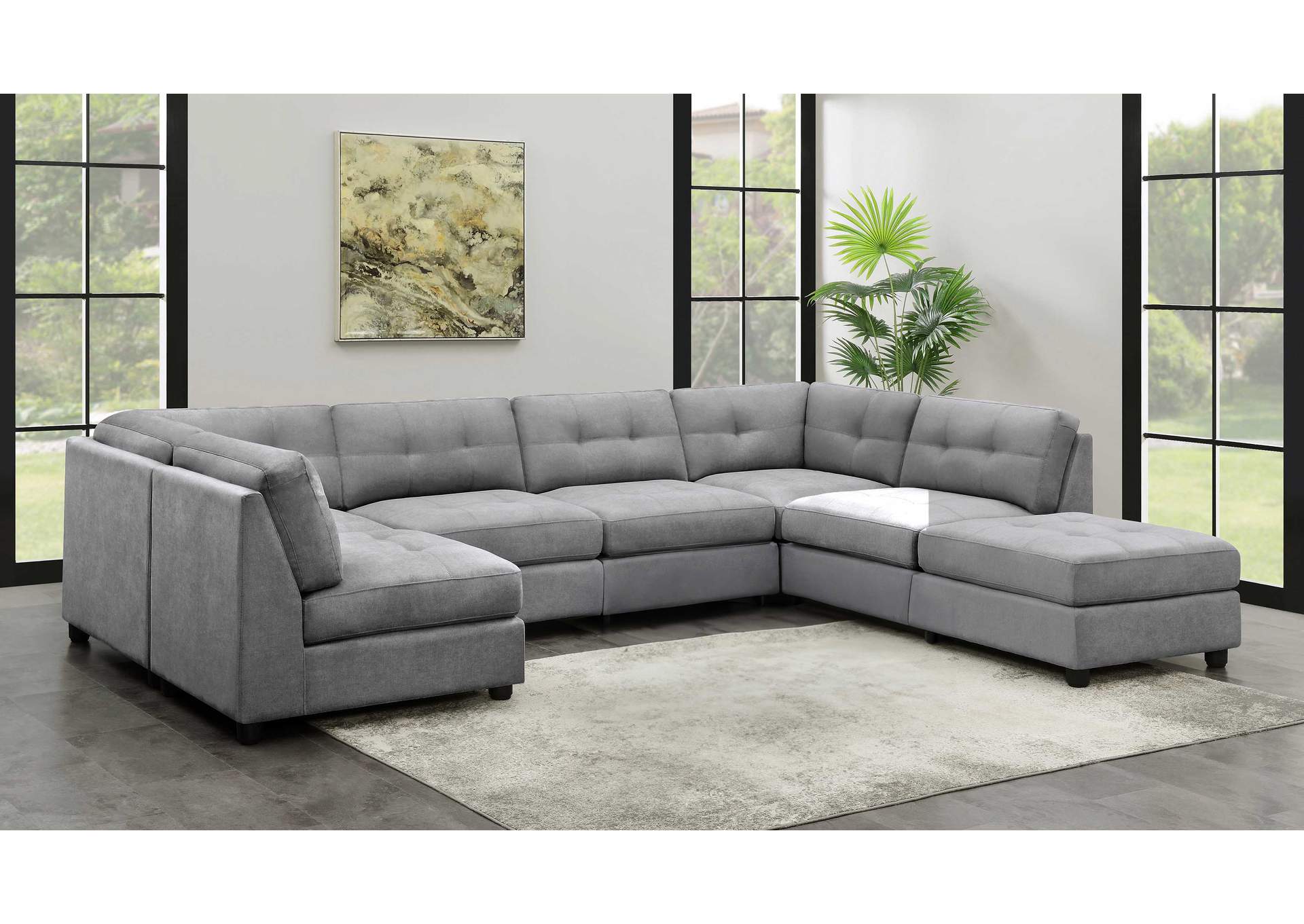 Claude 7-piece Upholstered Modular Sectional Sofa Dove