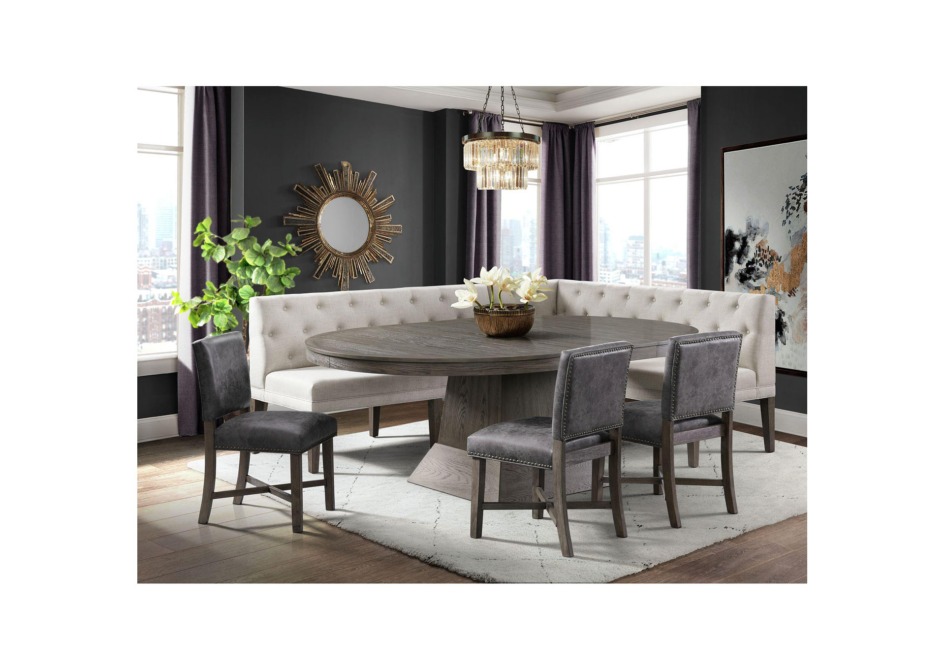 Peyton Sectional Sofa Dining Set
