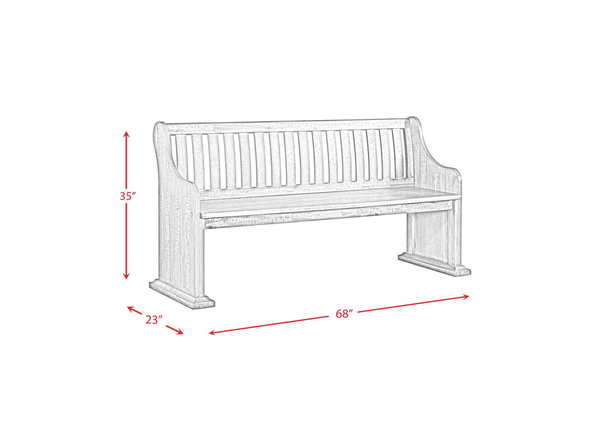 Stone Pew Bench In White