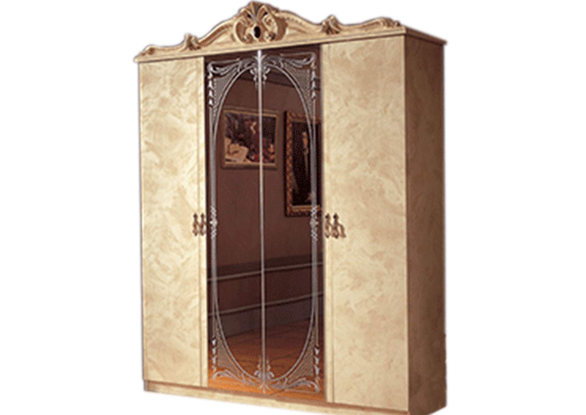 Barocco Ivory 4 Door Wardrobe SET