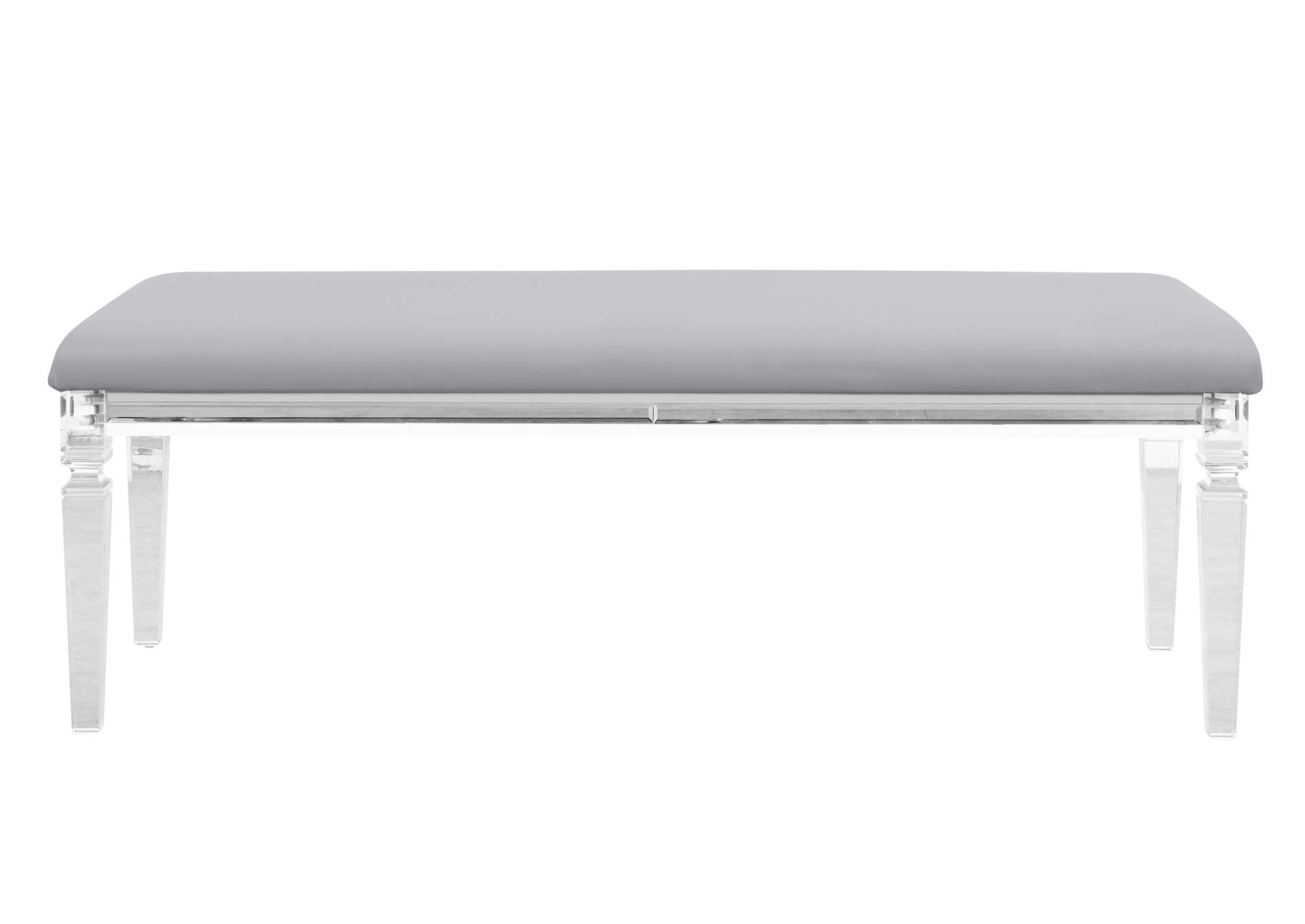 ROMO WHITE BENCH WITH ACRYLIC LEGS