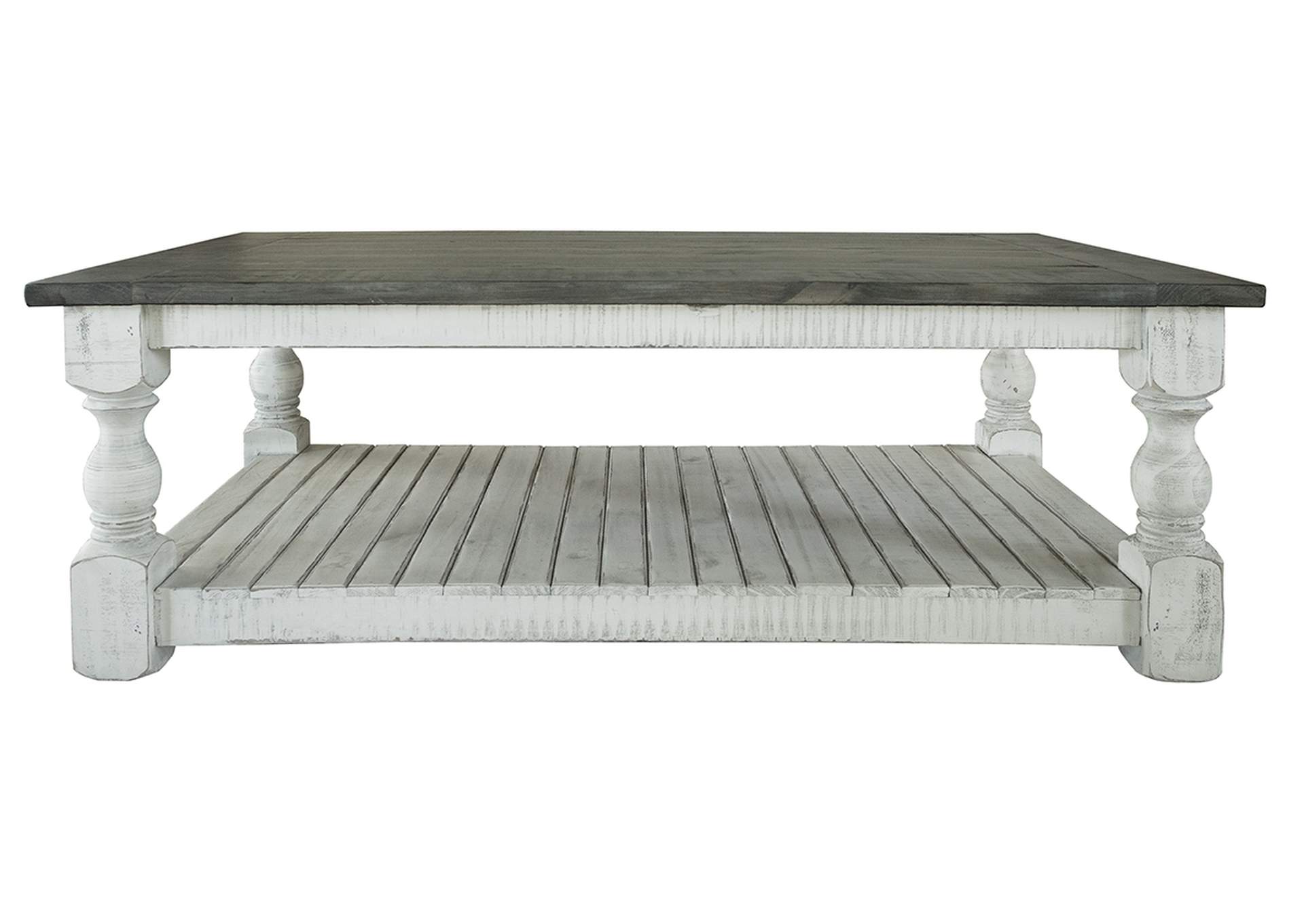 Stone Cocktail Table - Antiqued Ivory & Weathered Gray
