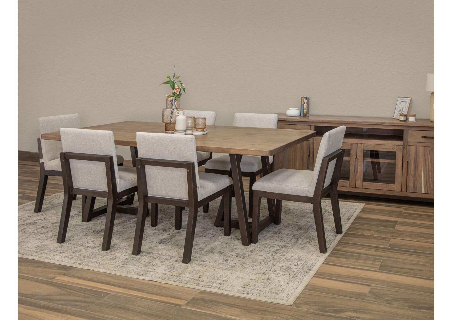 Natural Parota Upholstered Chair - Chocolate Brown