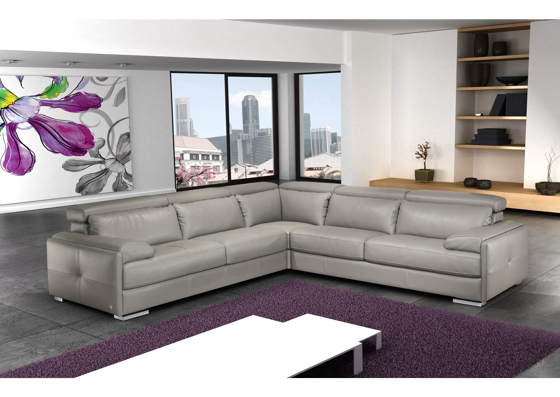 Gary Italian Leather Sectional