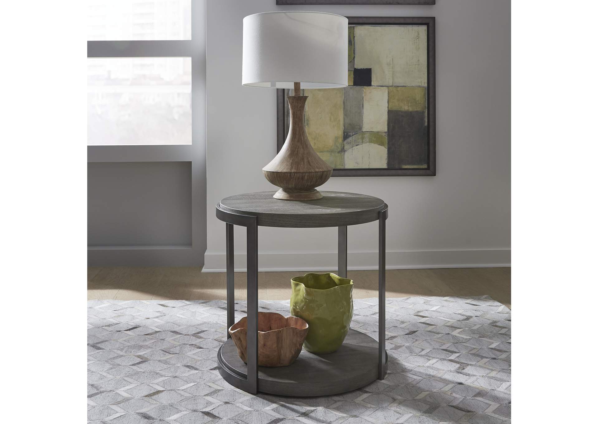 Modern View Round End Table