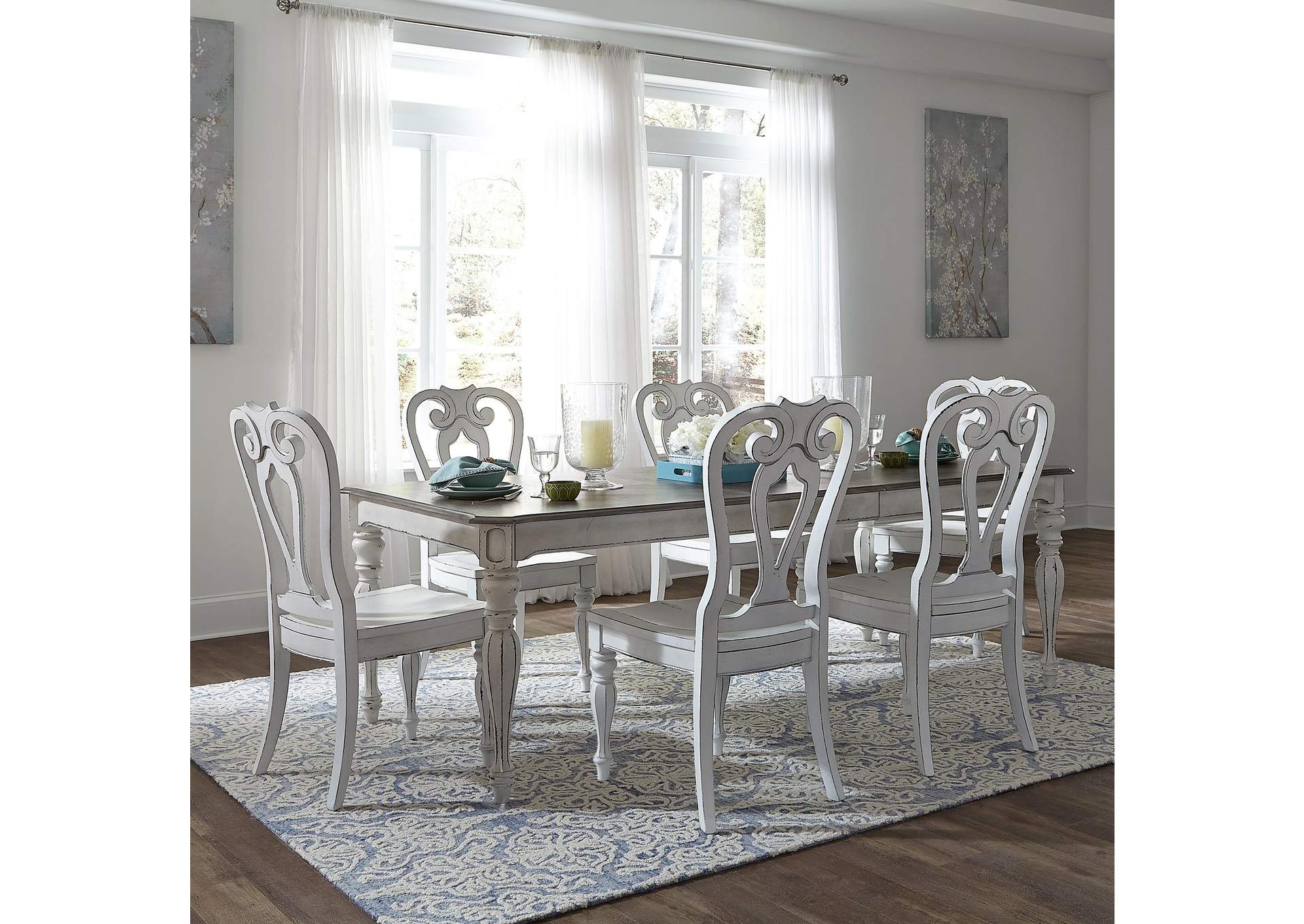 Magnolia Manor Opt 5 Piece Rectangular Table Set