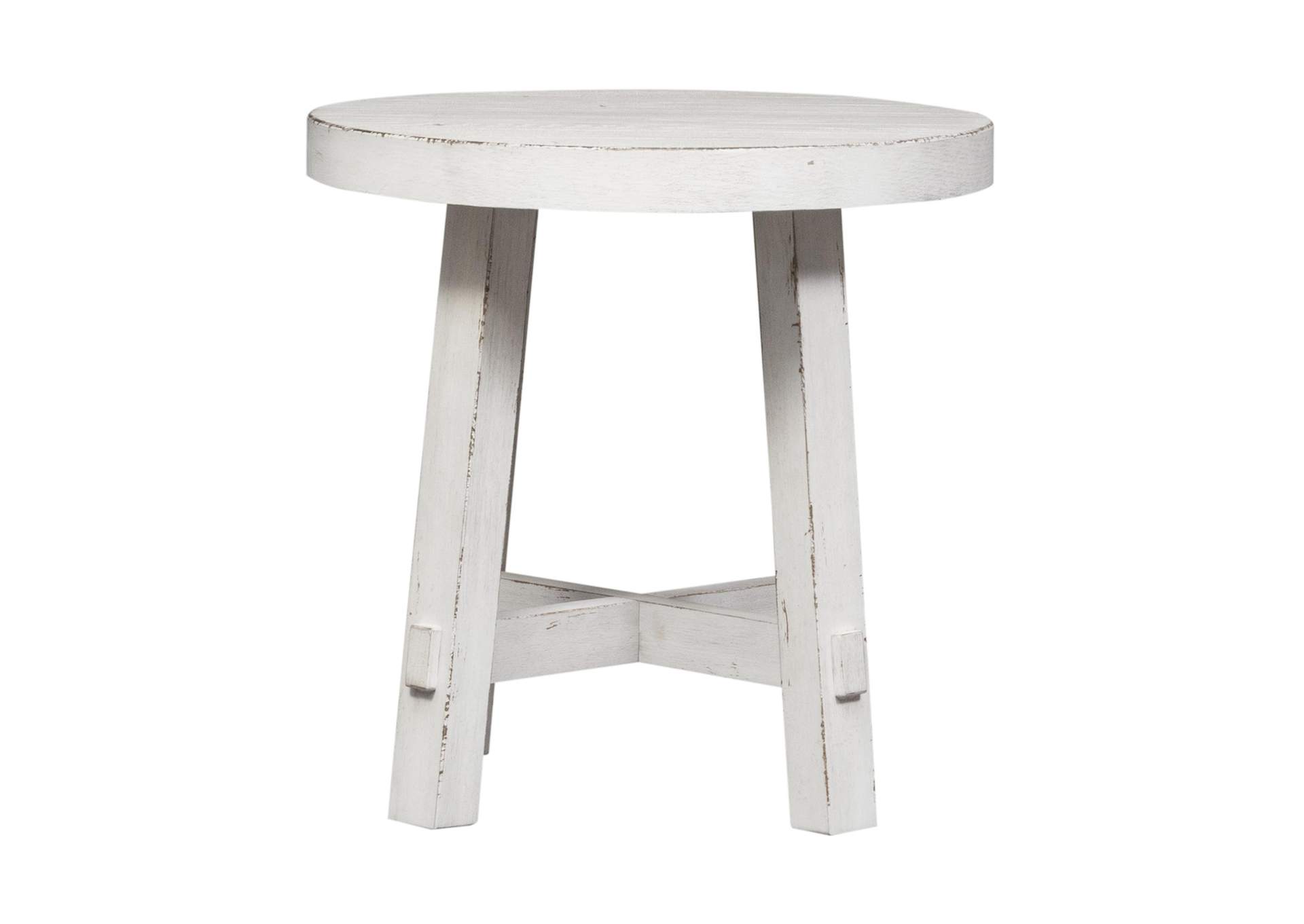 Modern Farmhouse Splay Leg Round End Table