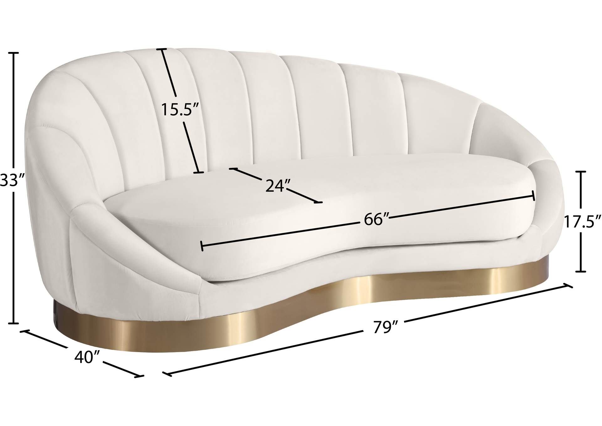 Shelly Cream Velvet Chaise