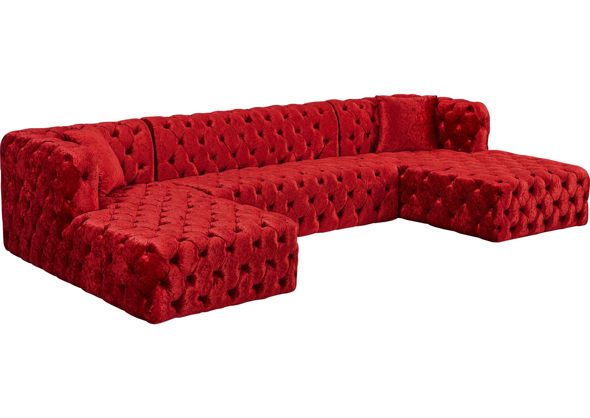 Coco Black Velvet 3 Piece Sectional