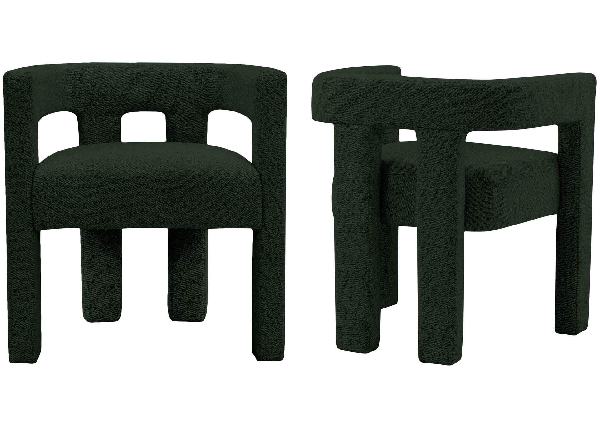 Athena Black Boucle Fabric Accent Dining Chair