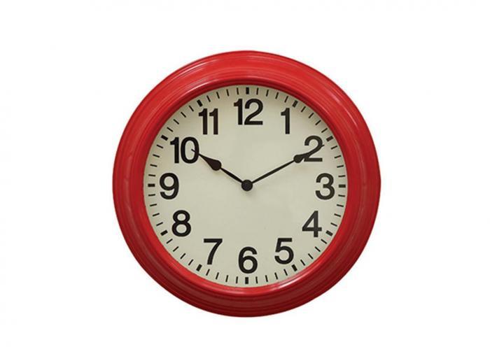 Metal Wall Clock, Red