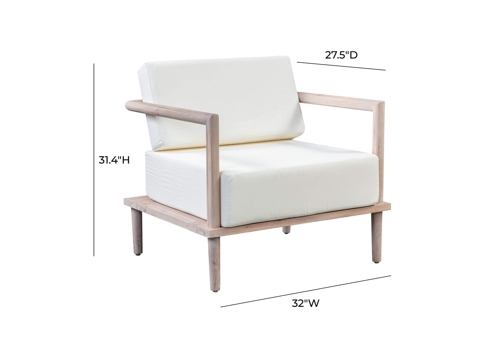 Emerson Cream Outdoor Lounge Chair