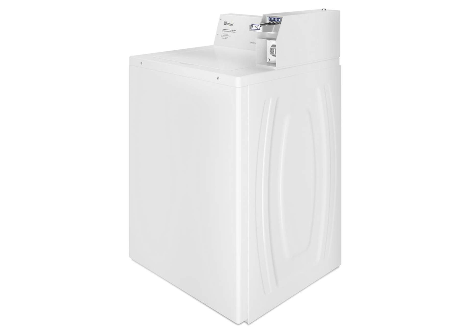 Whirlpool - Commercial Top-Load Washer, Coin Slide - White