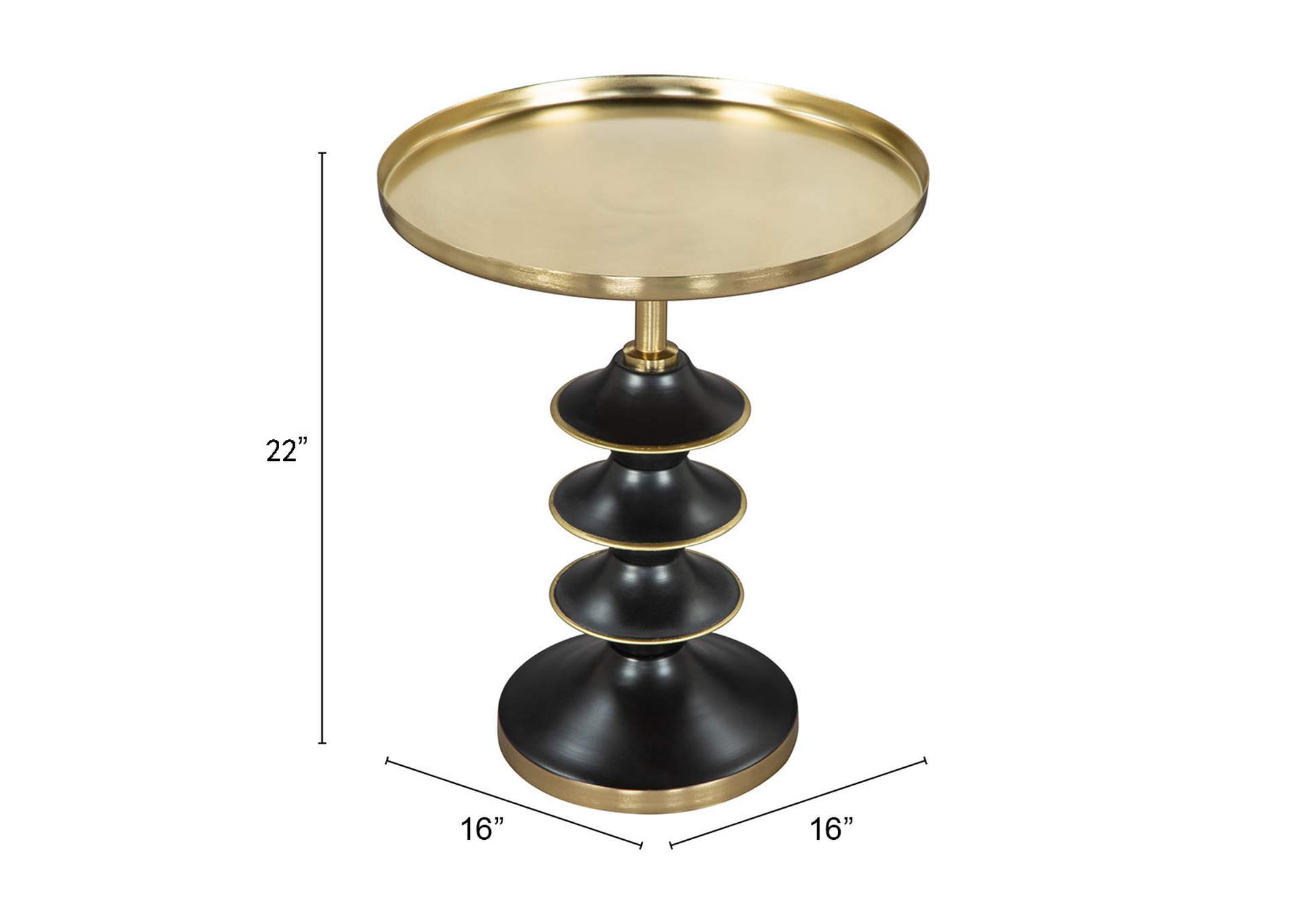 Donahue Side Table Gold & Black