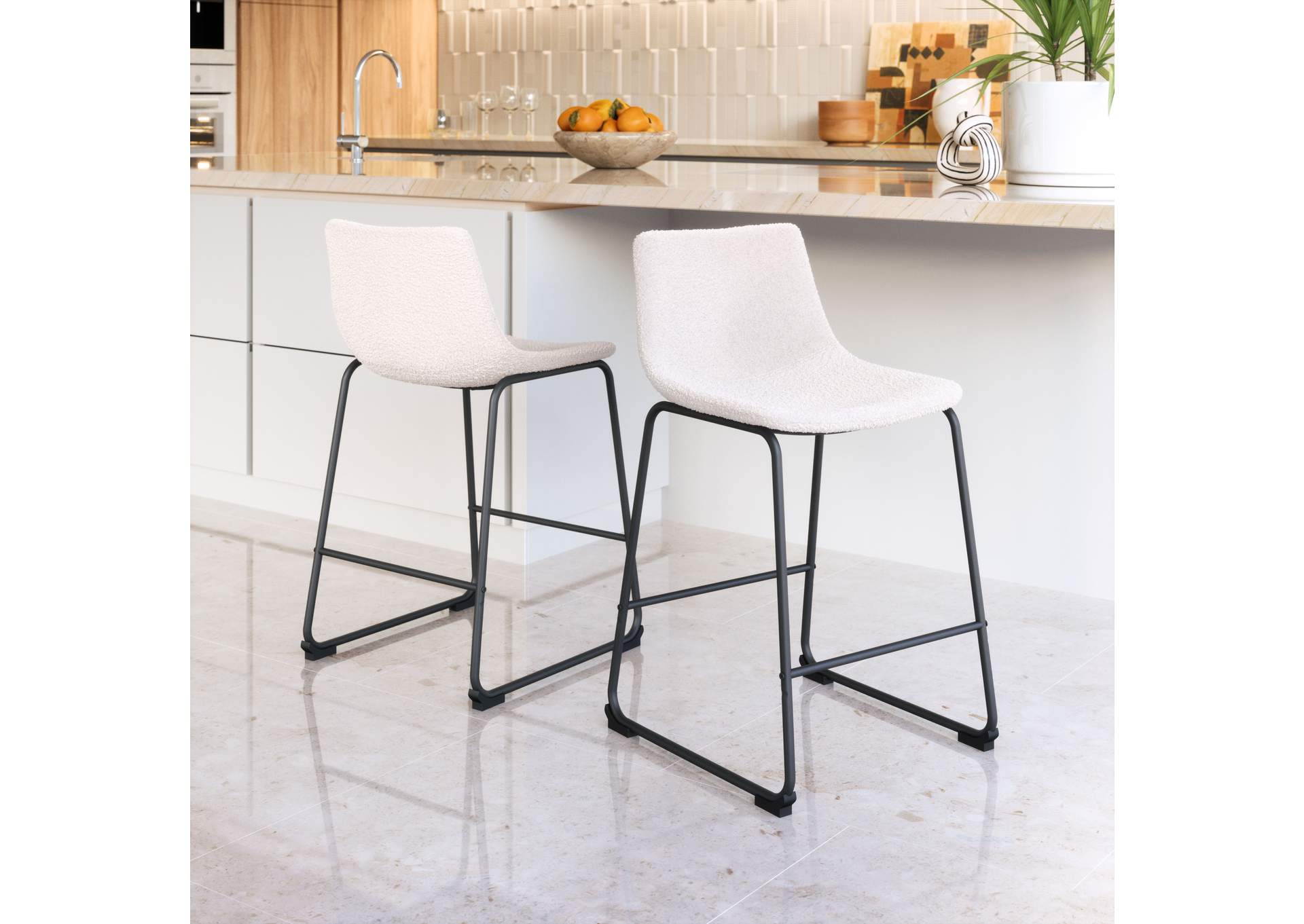 Smart Counter Stool (Set Of 2) Ivory