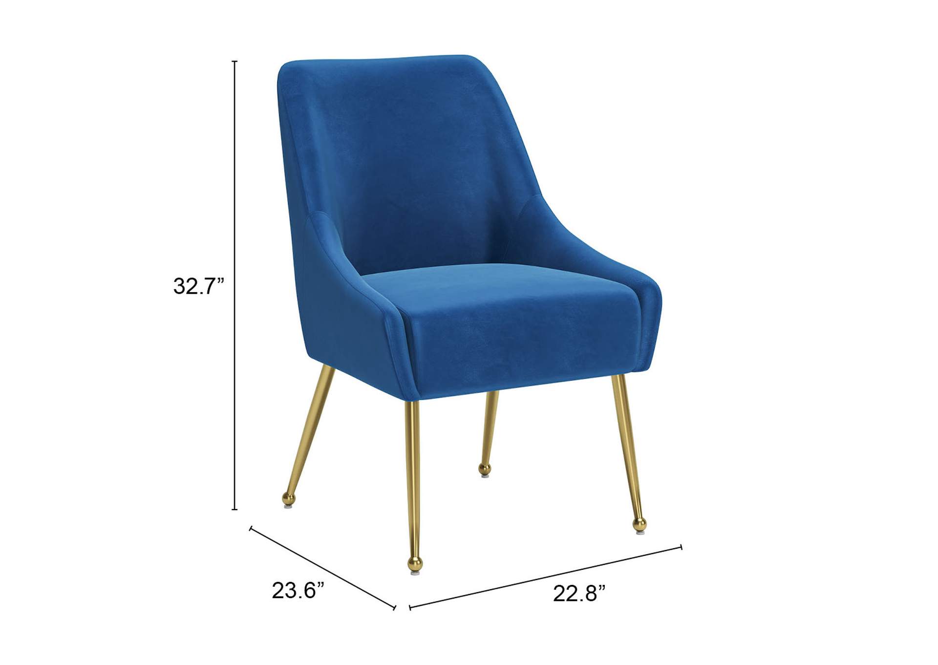 Maxine Dining Chair Navy Blue & Gold