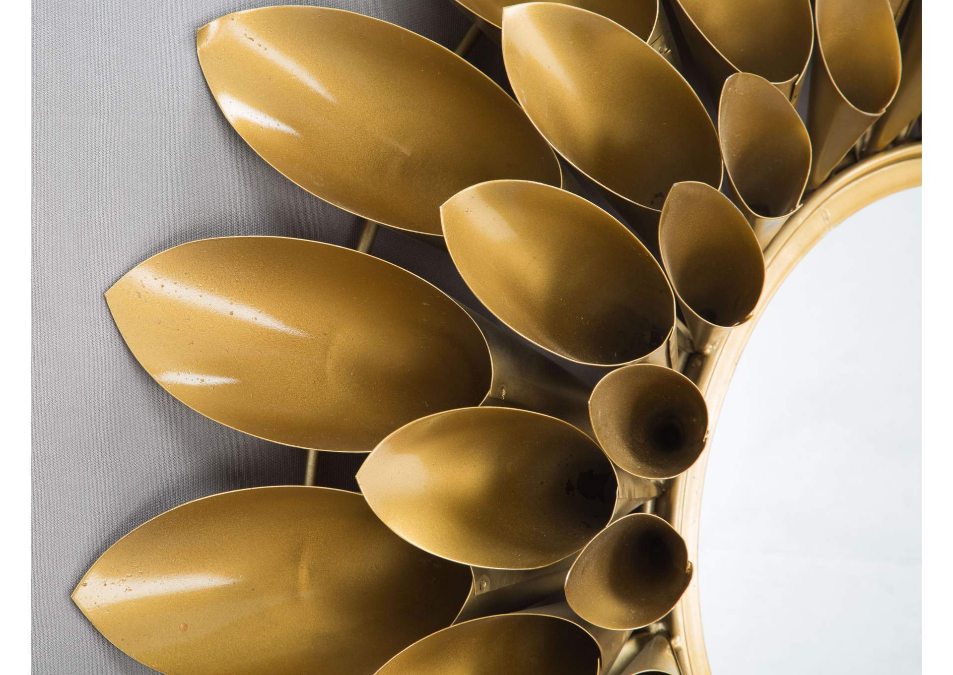 Sunflower Round Mirror Gold