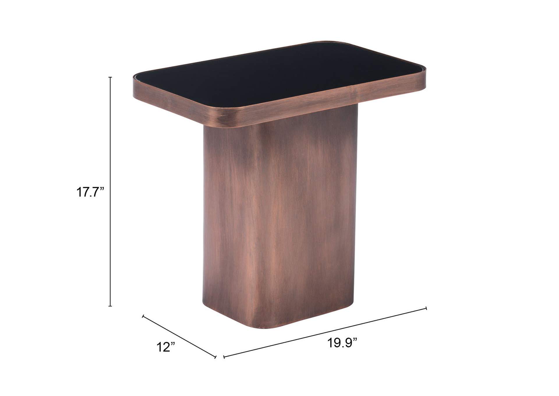 Marcos Side Table Black & Antique Bronze